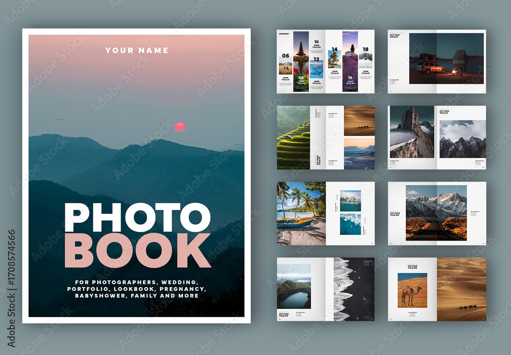 Photo Album Book Layout Stock Template | Adobe Stock