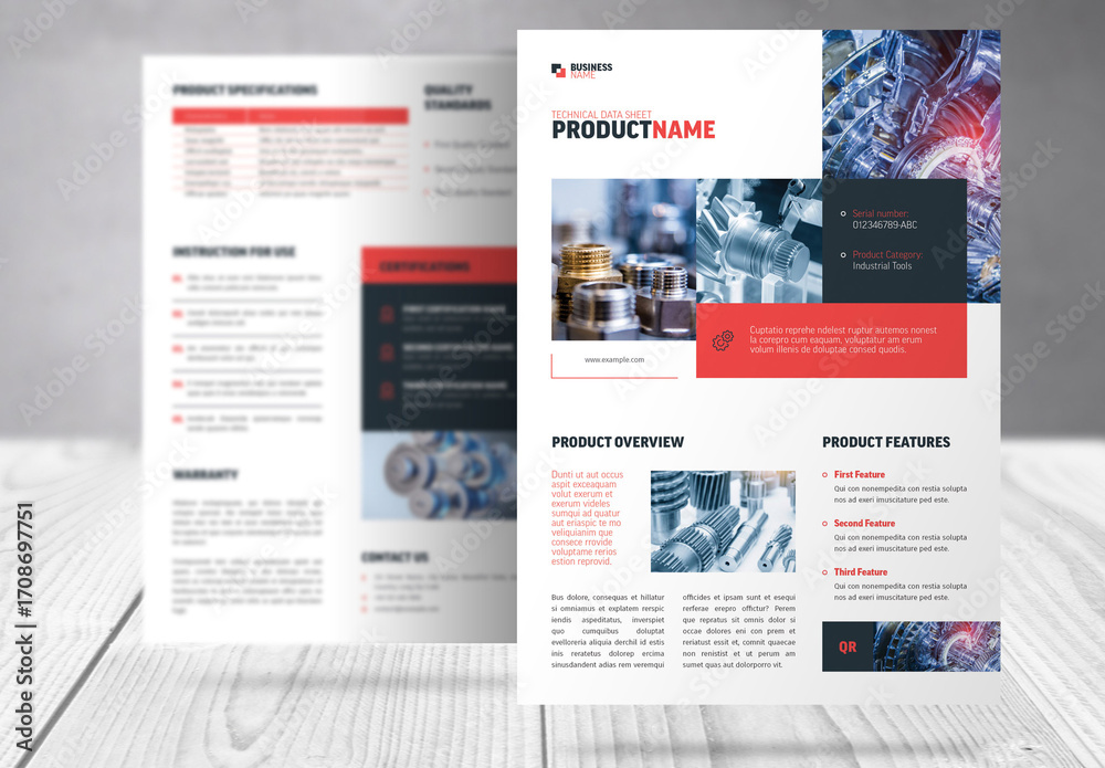 Product Specification Data Sheet Template Stock Template | Adobe Stock
