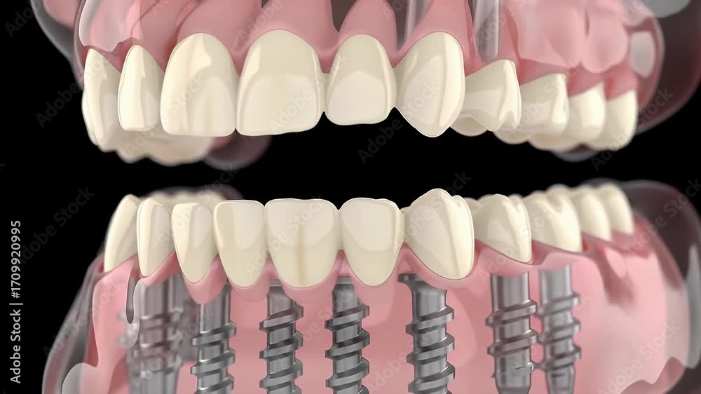 Dental Implant Procedure: 3D Model of Full Arch Reconstruction Stock ...