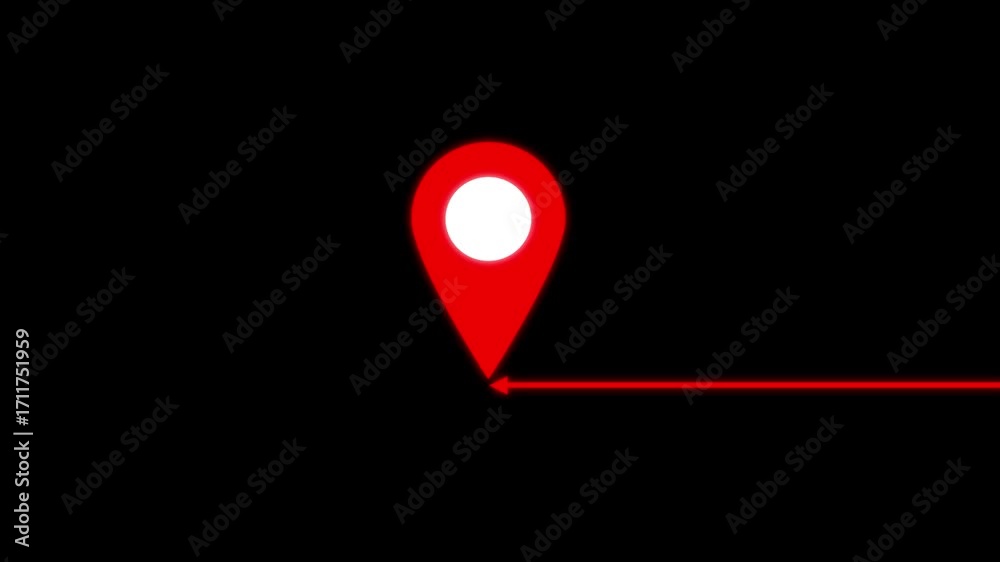 location icon animation. Animated location icon showing GPS signal ...