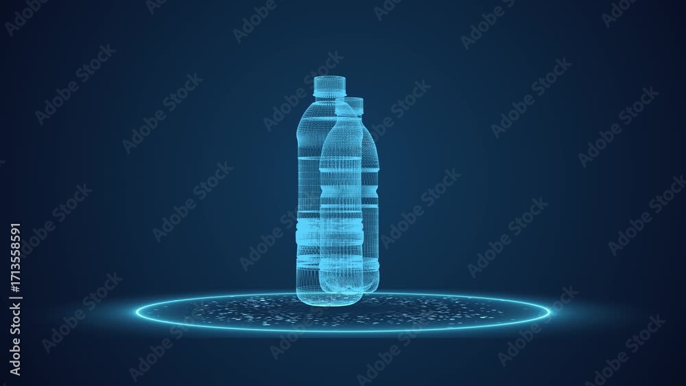 Drinking Water bottle scanning effect in HUD scan motion animation on ...