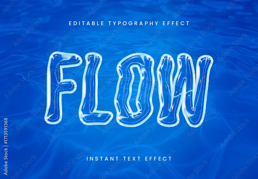 Blue And White Caustic Light Water Ripple Text Effect Fluid Motion Font ...