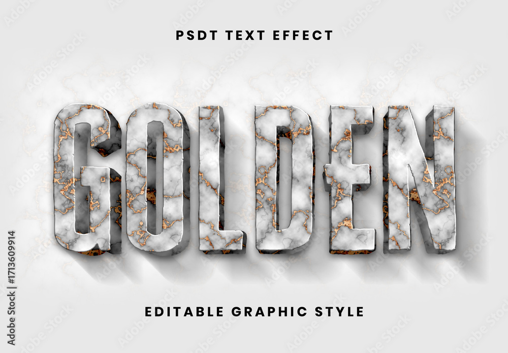 Gold Accent Marble Vein Text Effect Bold Stone 3D Font Stock Template ...