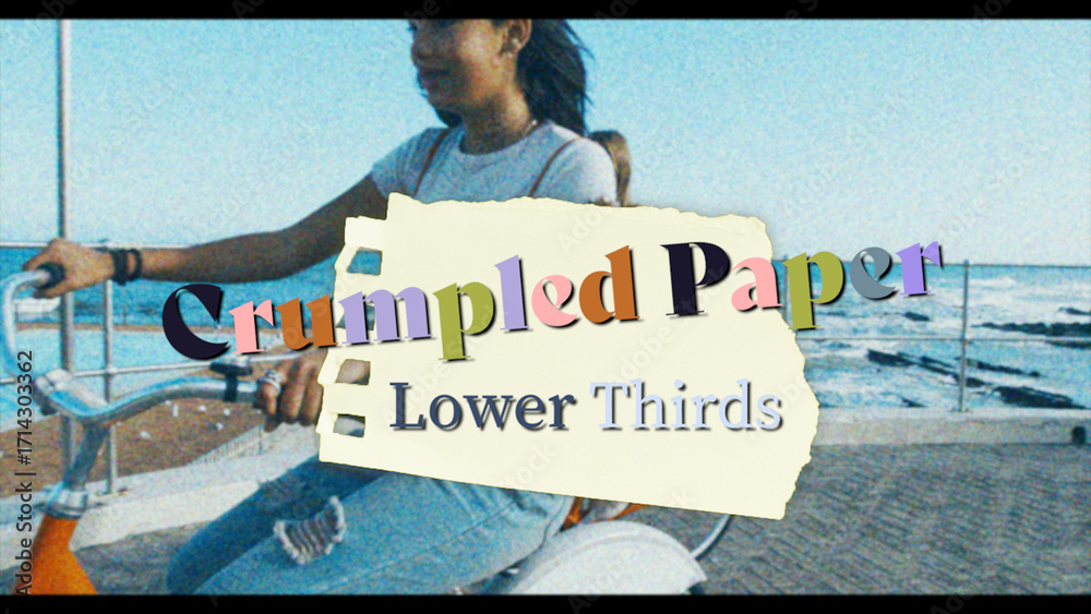 Crumpled Paper Lower Thirds Stock Template | Adobe Stock