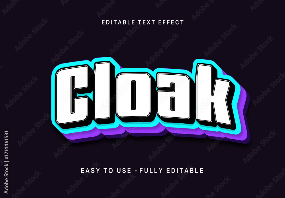 White Offset Layered Deep Shadow Text Effect Bold 3D Font Stock ...