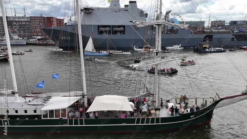 Amsterdam, Netherlands 23 August 2025: Drone footage of Sail 2025 ...