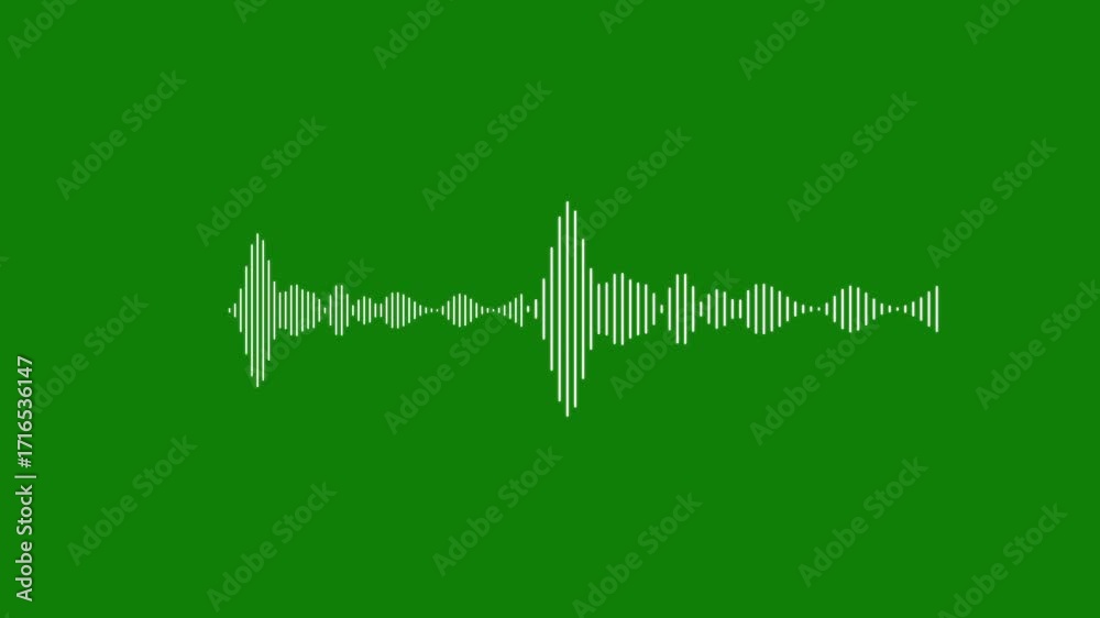 4k Audio spectrum visualizer white video footage on green screen, sound ...