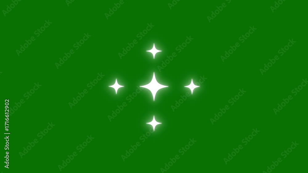 Green Screen Twinkle Star Animation in 4K Glittering Light Burst ...