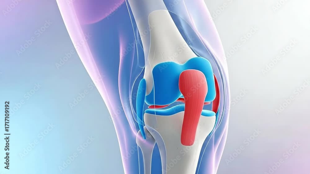 Video Stock 3d animation of the human knee joint showing its anatomical ...