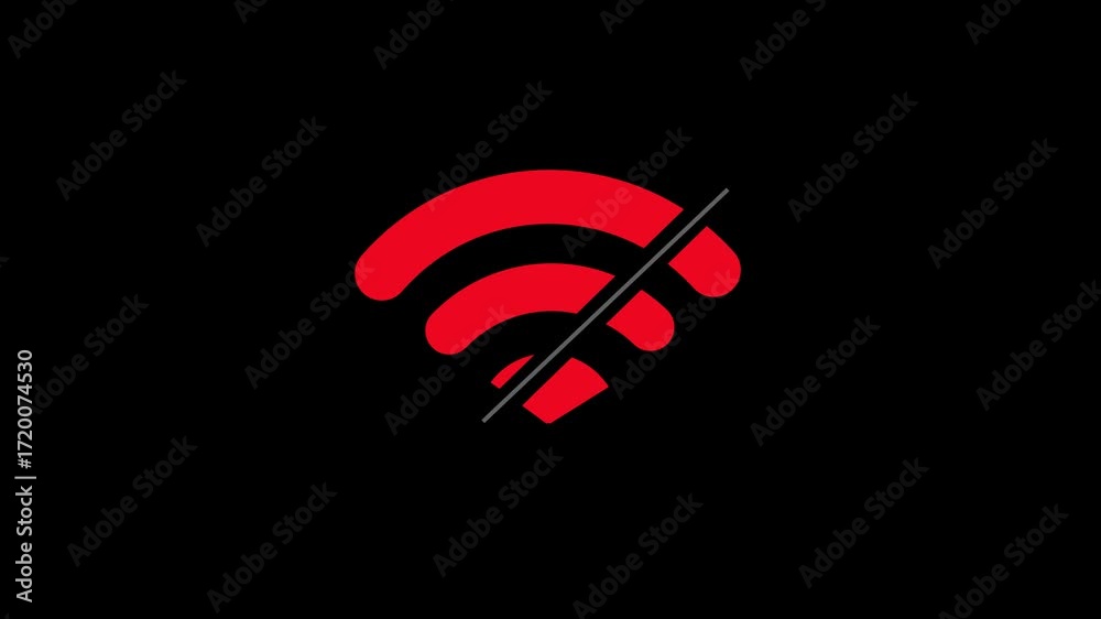 No Wifi Signal: Animated Icon Loop, Network Disconnection Al. wifi ...