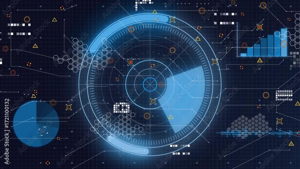 Radial HUD appearing in data console rotating scan revealing code ...