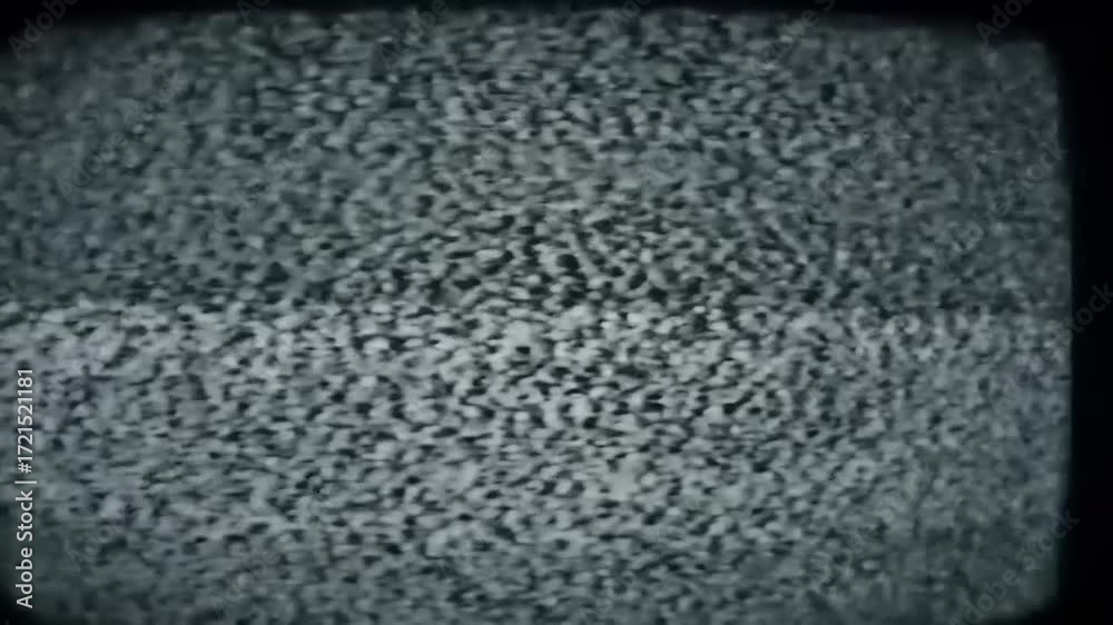 Realistic Analog TV Static with Rolling Scan Lines. Retro No Signal ...