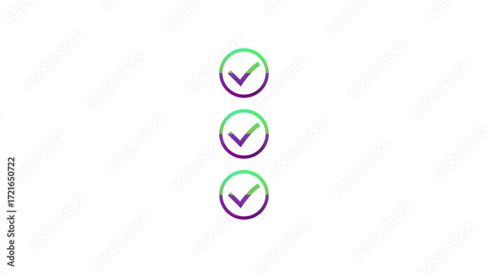 check tick mark icon animation, check mark sign, verify complete check ...