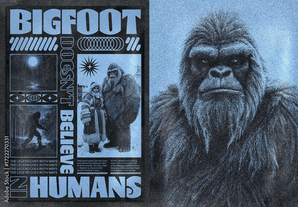 Brutalist Cryptid Poster Template Stock Template | Adobe Stock