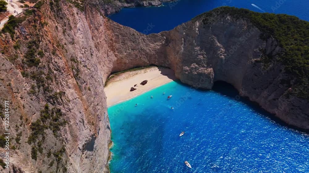 Navagio Beach, also known as Shipwreck Beach, is one of the most ...