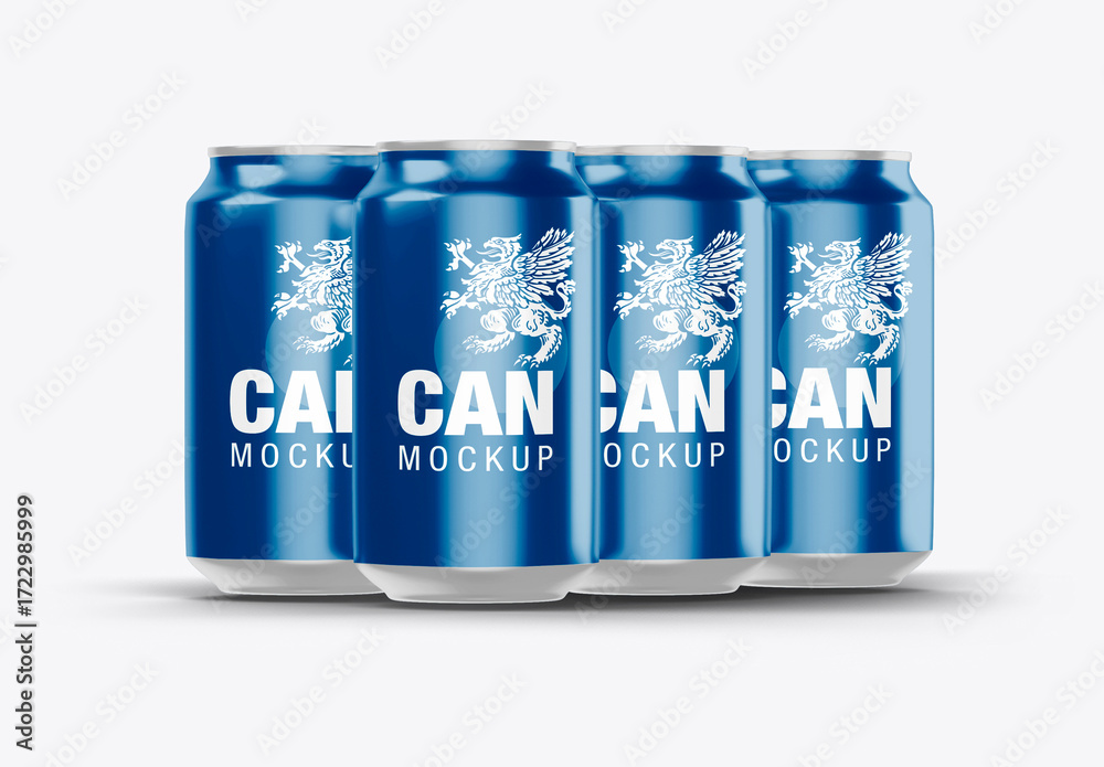 Six-Pack Cans Mockup Stock Template | Adobe Stock