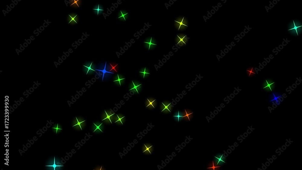 Sparkling Twinkle Stars Animation, White Doodle Vector Stars Blinking ...