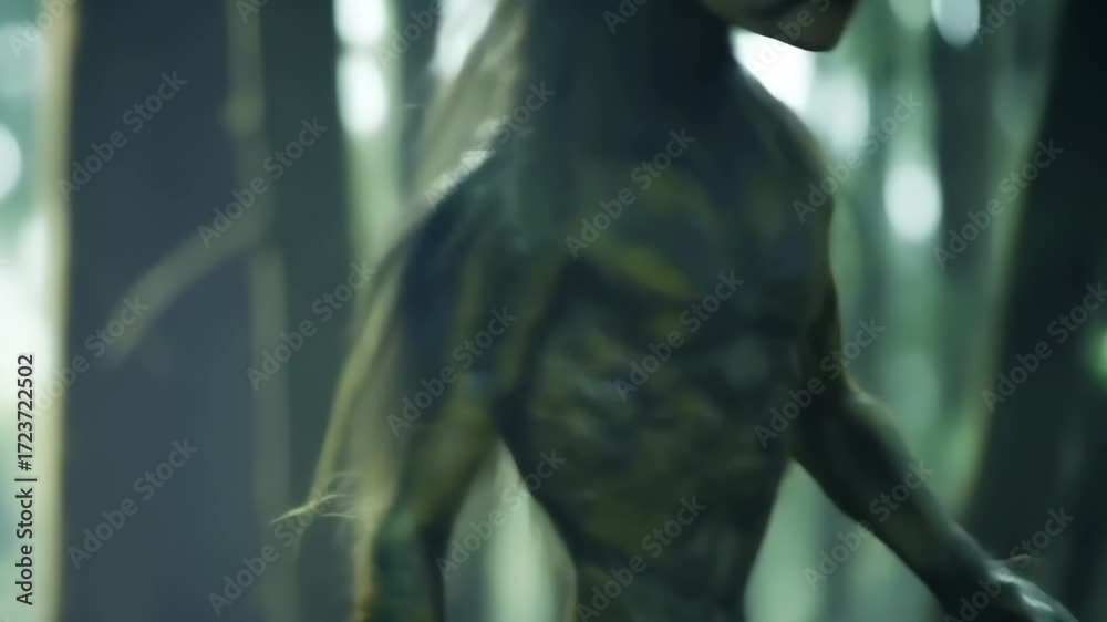 A Terrifying Swamp Creature In A Tropical Forest. Animation Themed ...