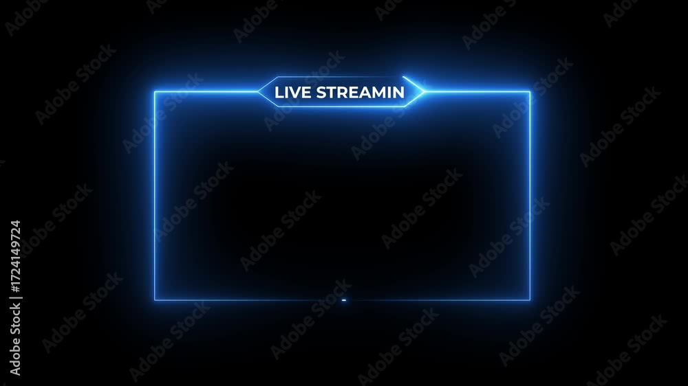 live RCE streaming neon text frame animation box frame neon frame live ...