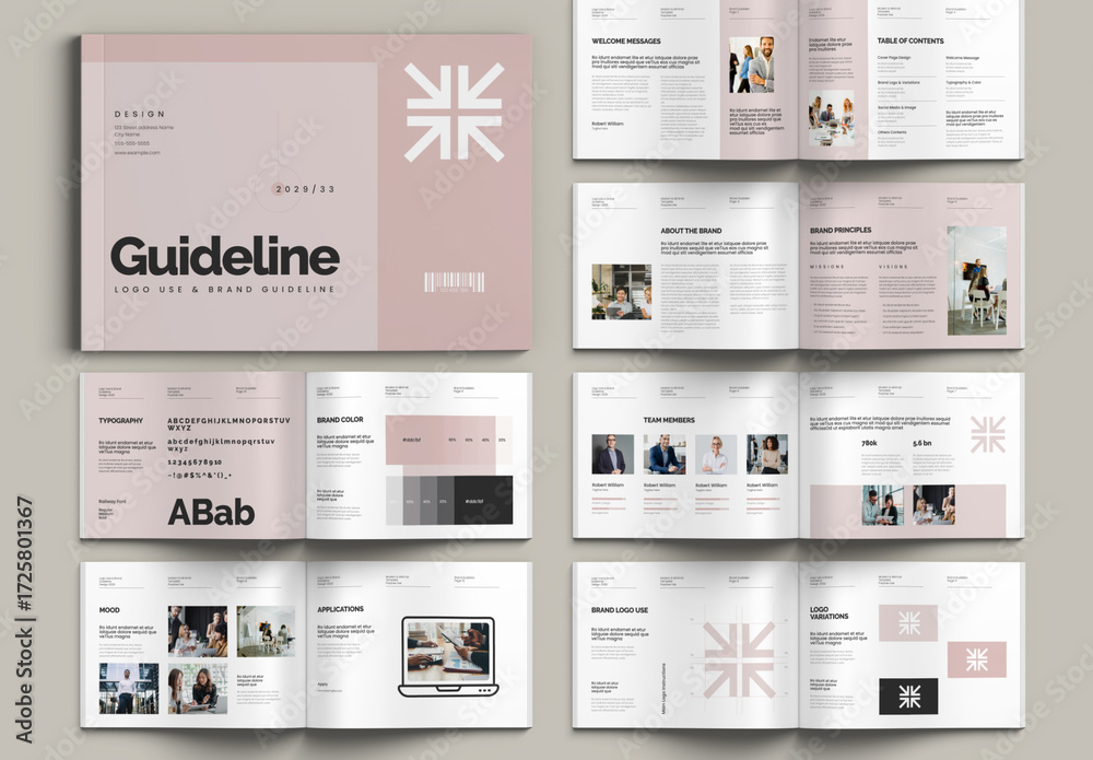 Brand Guidelines Layout Stock Template | Adobe Stock