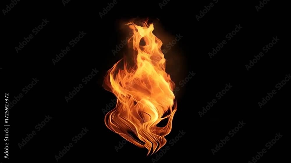 Tall Isolated Flame Animation UHD 4K Seamless Loop of Hyperrealistic ...