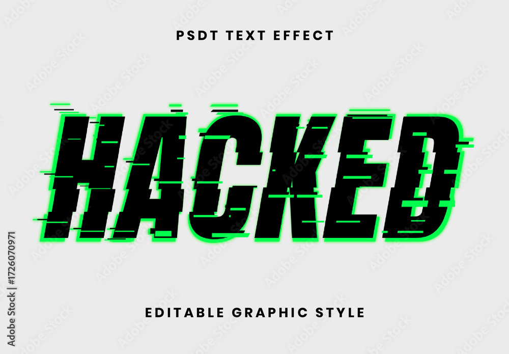 Black and Green Glitch Text Effect Cyberpunk Distorted Font Stock ...