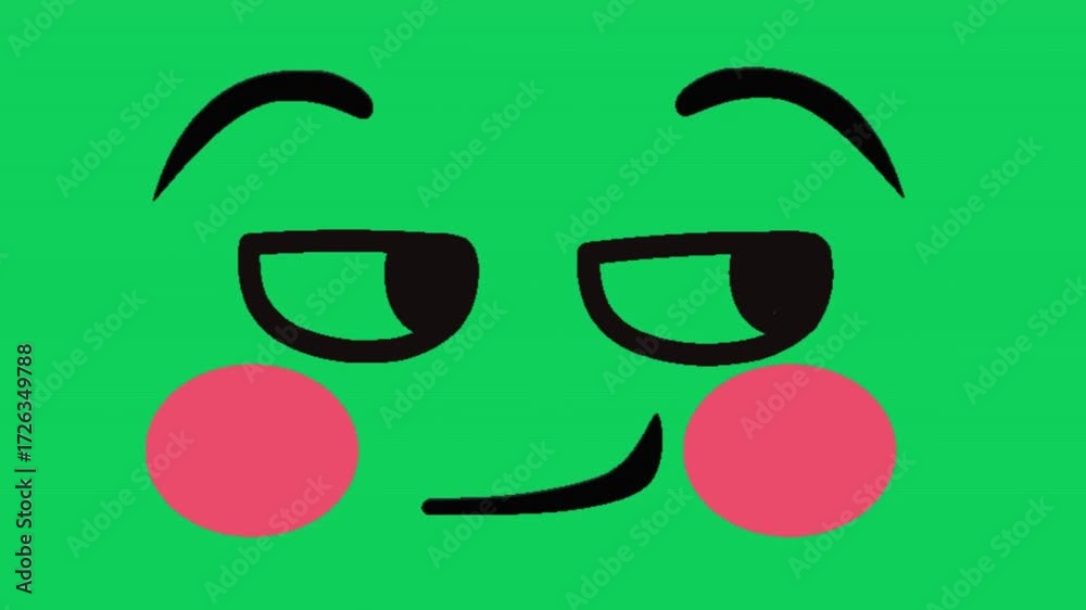 Cartoon character giving side-eye look animation on green screen ...
