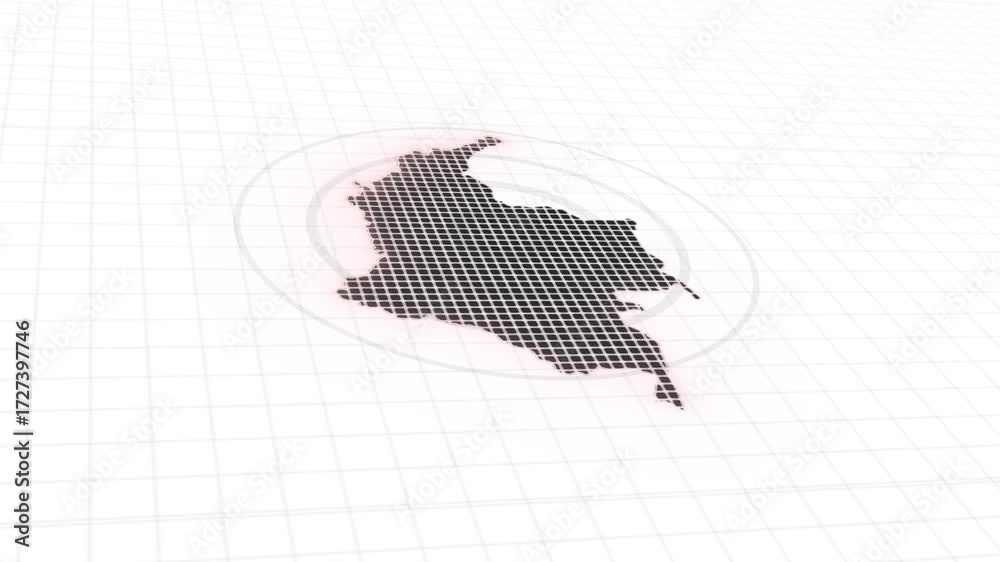 Colombia map animation, Glowing neon Colombia map animation background ...