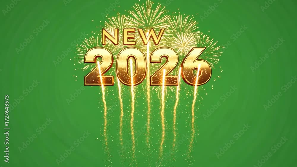 New Year 2026 Celebration: A vibrant display of golden fireworks ...