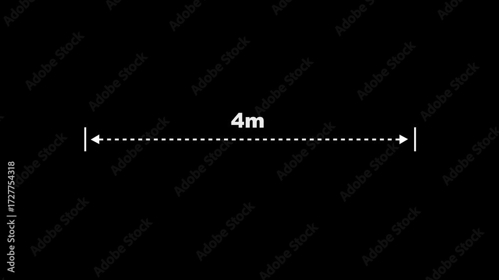 Measuring distance length dotted line animation. A dotted line ...