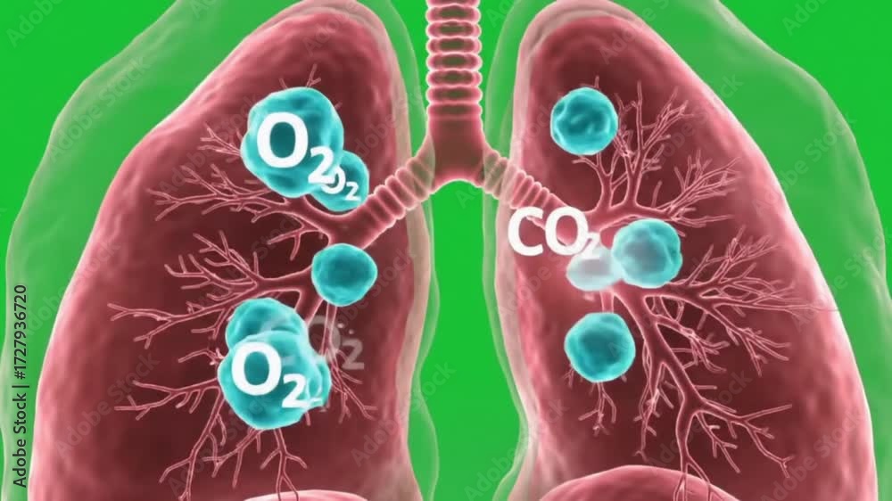 Scientific 3D Animation of Human Lungs Visualizing the Gas Exchange of ...