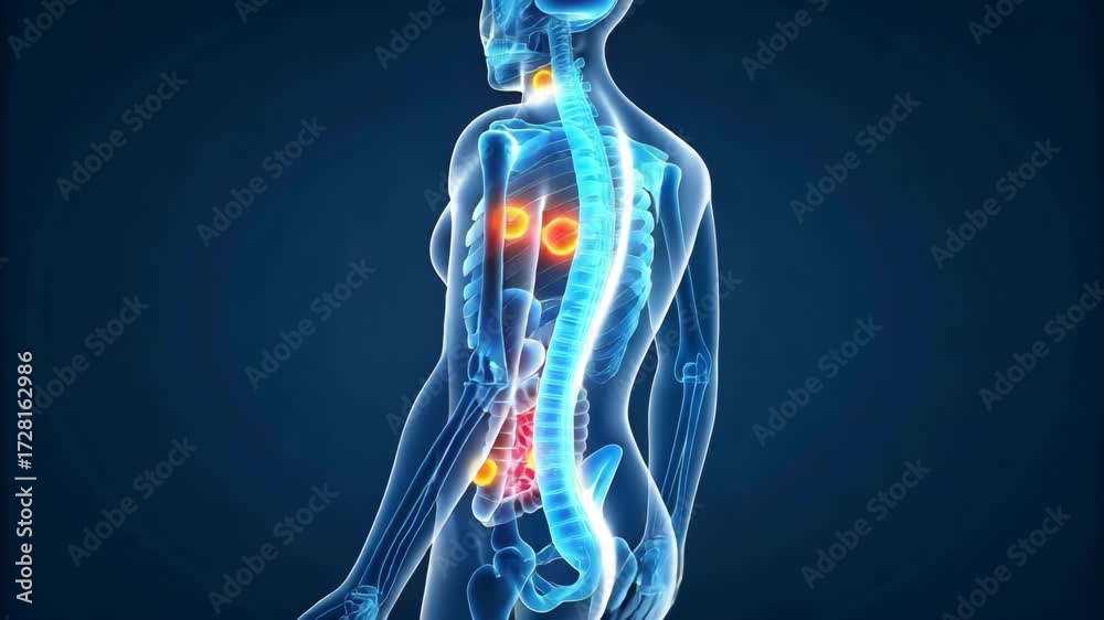 Vidéo Stock 3d illustration 4k video of a transparent human body ...