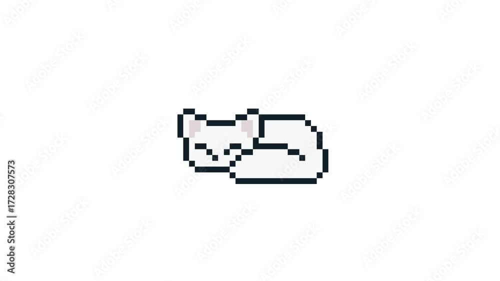 8-bit pixel art arctic fox character. looped animation 4k 30fps Stock ...