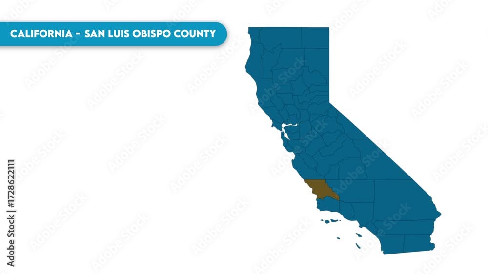 San Luis Obispo County Map Video, California map, Political Map of ...