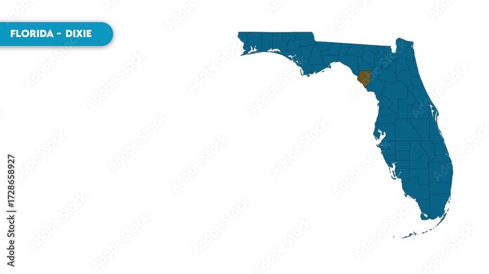 Dixie Map Video, Florida map, Political Map of Florida, national flag ...