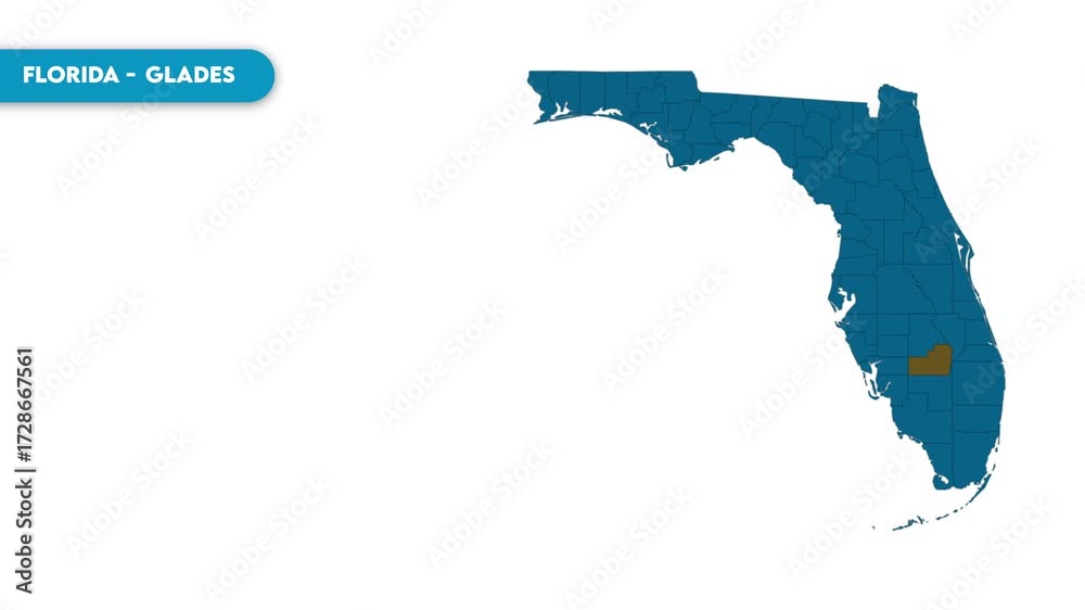 Glades Map Video, Florida map, Political Map of Florida, national flag ...