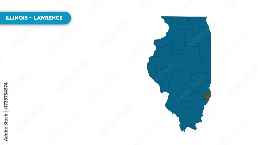 Lawrence Map Video, Illinois map, Illinois United States, Political Map ...