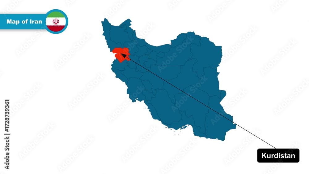Kurdistan Map Video, Iran map, Political Map of Iran, with all states ...