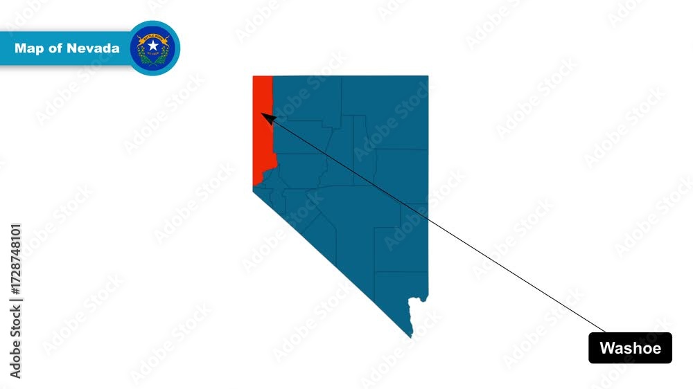 Washoe Map Video, Nevada map, Political Map of Nevada, Nevada United ...