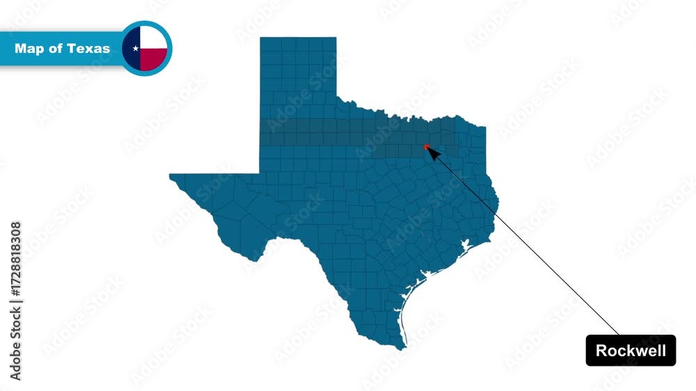 Rockwell Map Video, Texas map, Political Map of Texas, Texas United ...