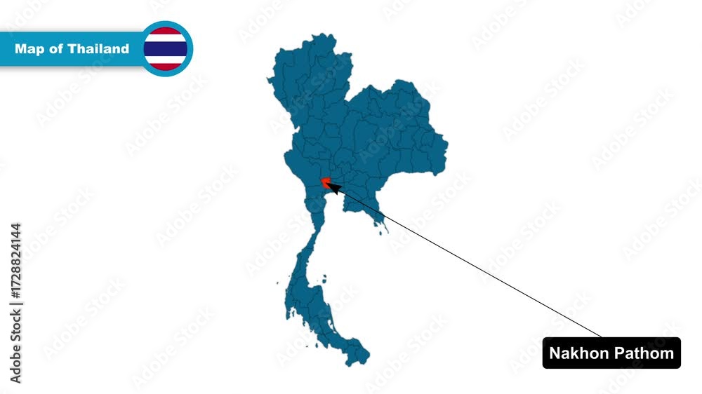 Nakhon Pathom Map Video, Thailand map, Political Map of Thailand, with ...