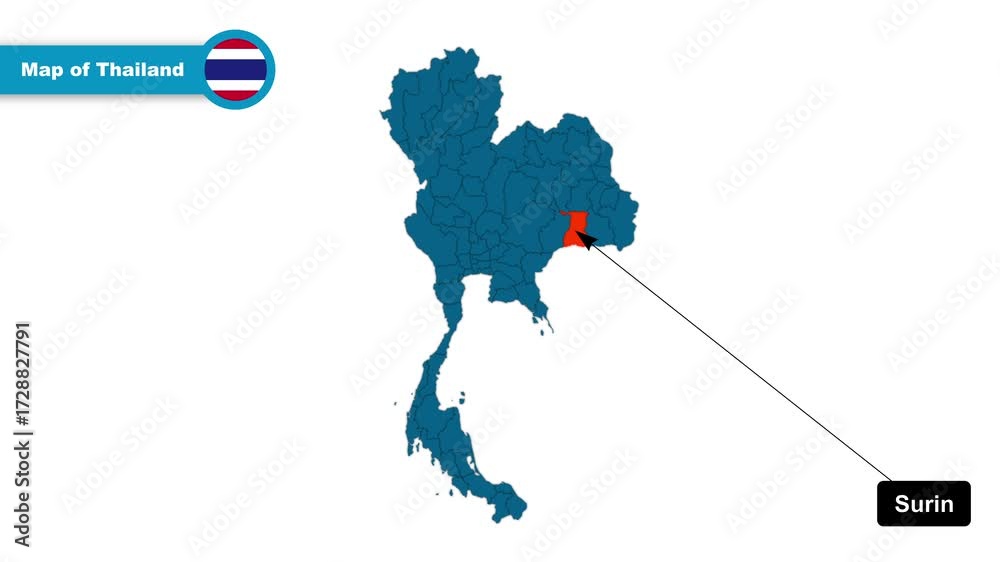 Surin 1 Map Video, Thailand map, Political Map of Thailand, with all ...
