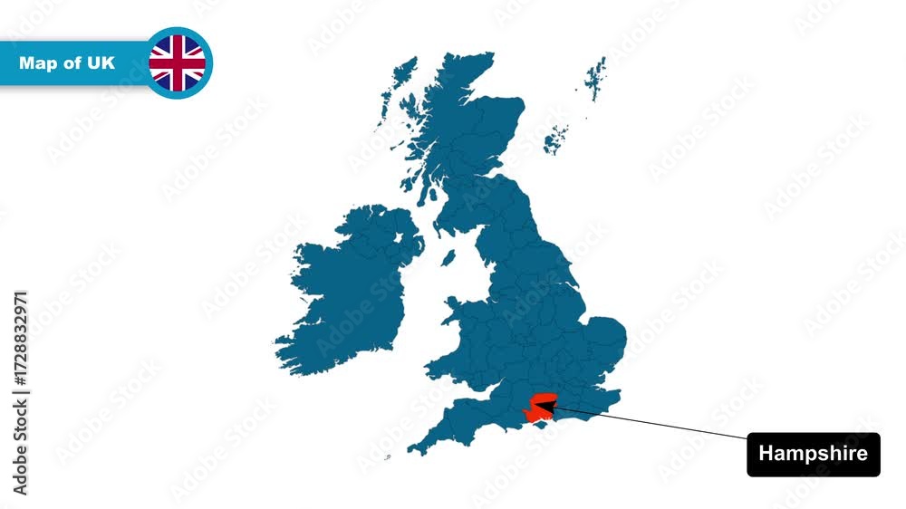 Hampshire Map Video, UK map, Political Map of United Kingdom, with all ...