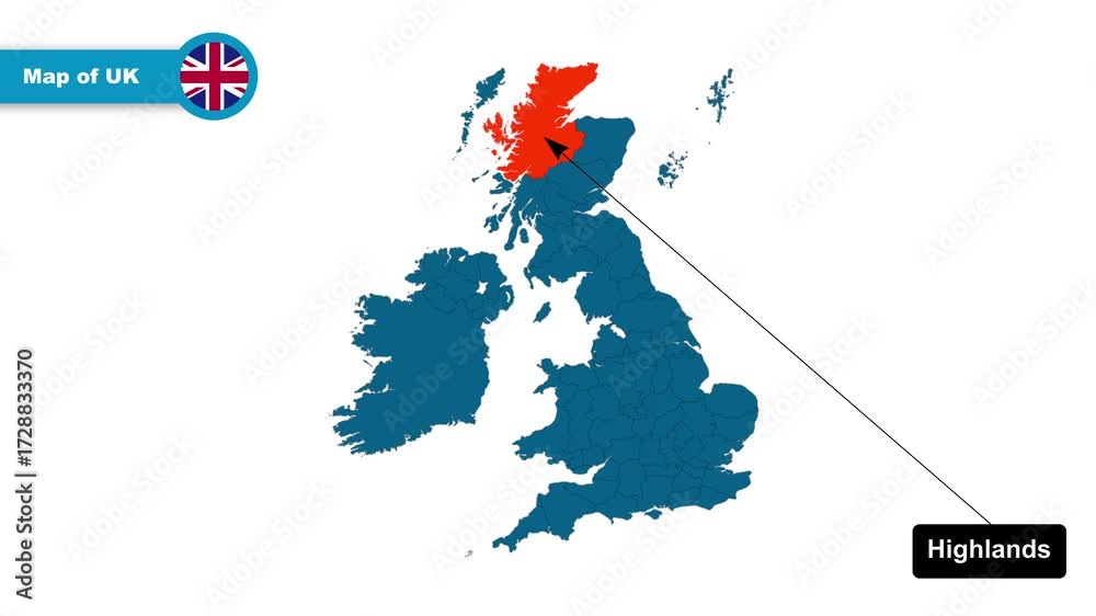 Highlands Map Video, UK map, Political Map of United Kingdom, with all ...