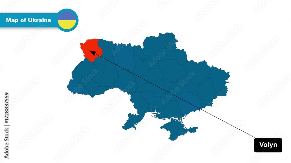 Vidéo Stock Volyn Map Video, Ukraine map, Political Map of Ukraine ...