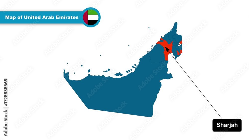 Sharjah Map Video, United Arab Emirates map, Political Map of UAE, with ...