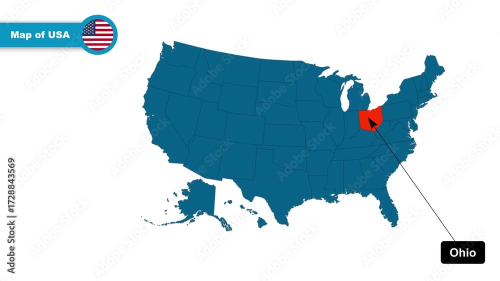 Ohio Map Video, USA map, Political Map of USA, with all states ...