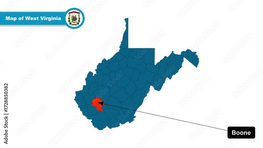 Boone Map Video, Virginia map, Political Map of Virginia, West Virginia ...
