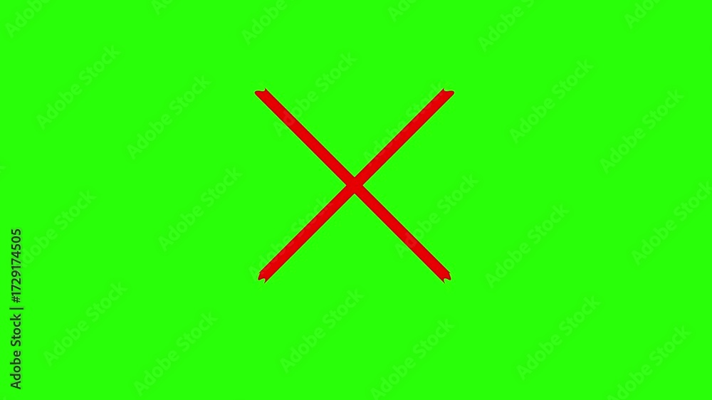 Cross Mark Symbol Animation Transparent Background. Red cross mark ...