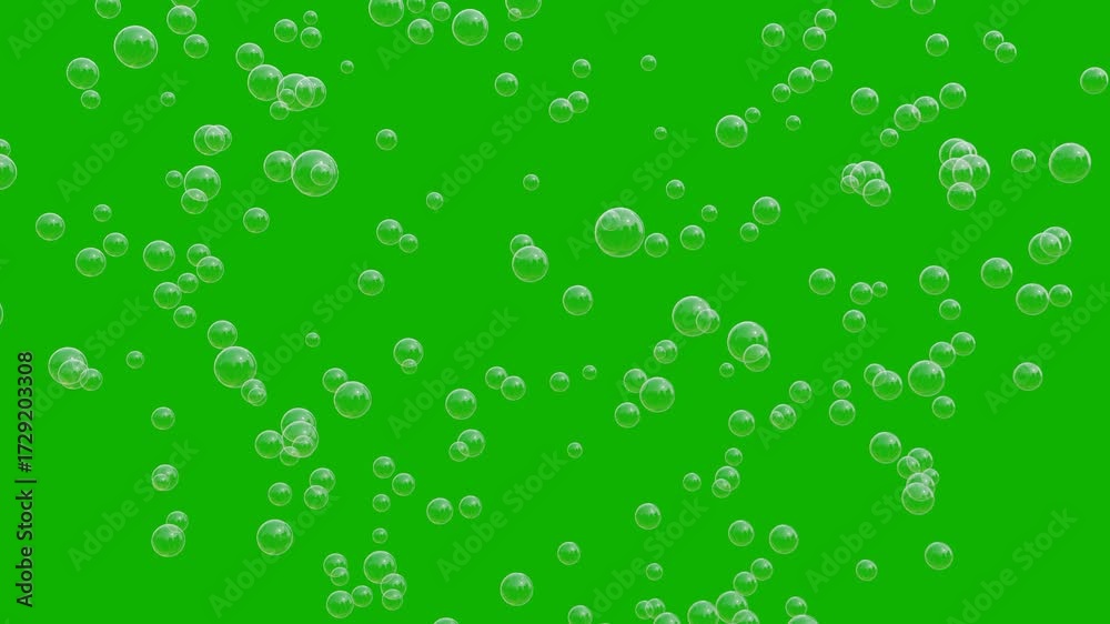 Realistic Bubble Foam Under Water Animation Stock Video on Green Screen ...
